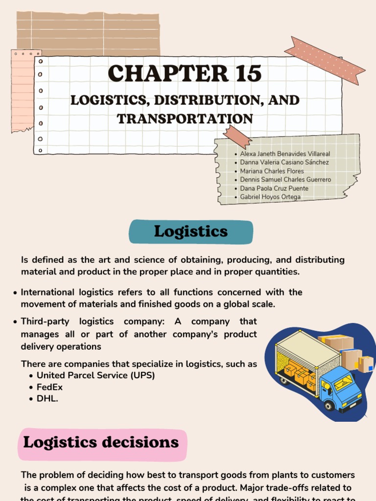 Chapter 15 Logistics, Distribution, and Transportation | PDF