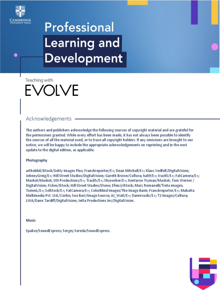 Teaching With EVOLVE - Acknowledgements | PDF
