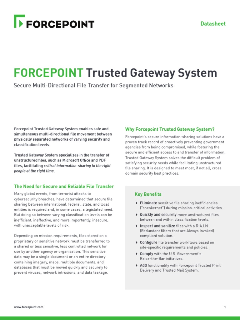 datasheet_forcepoint_trusted_gateway_system_en | PDF | Xml Schema | Computer Network