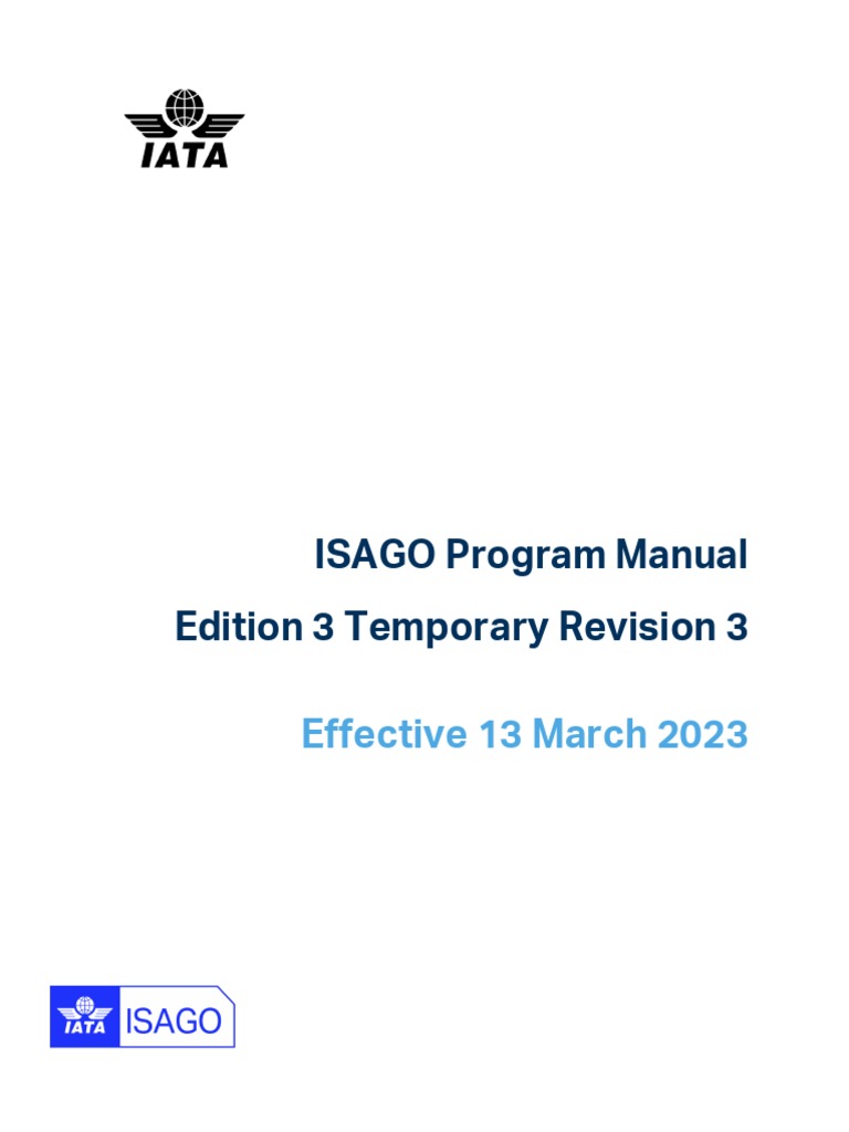 Isago Program Manual Ed 3 Temporary Revision 3 | PDF Isago Program Manual Ed 3 Temporary Revision 3 | PDF