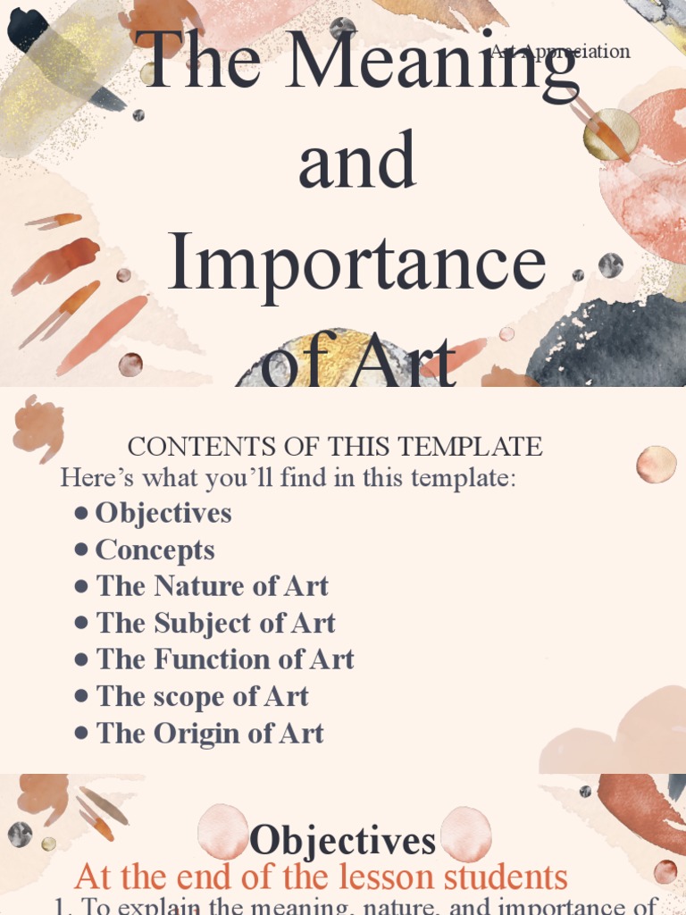 Art Appreciation | PDF | The Arts | Concept
