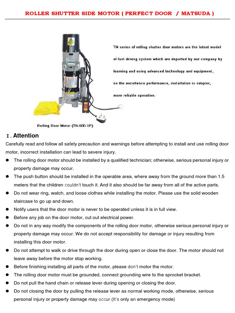 Motor Specification - Matsuda | Download Free PDF | Electric Motor | Relay