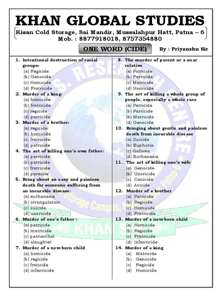 070) CIDE OWS PRACTICE WORDpdf NA | PDF | Criminal Homicide | Legal Aspects Of Death