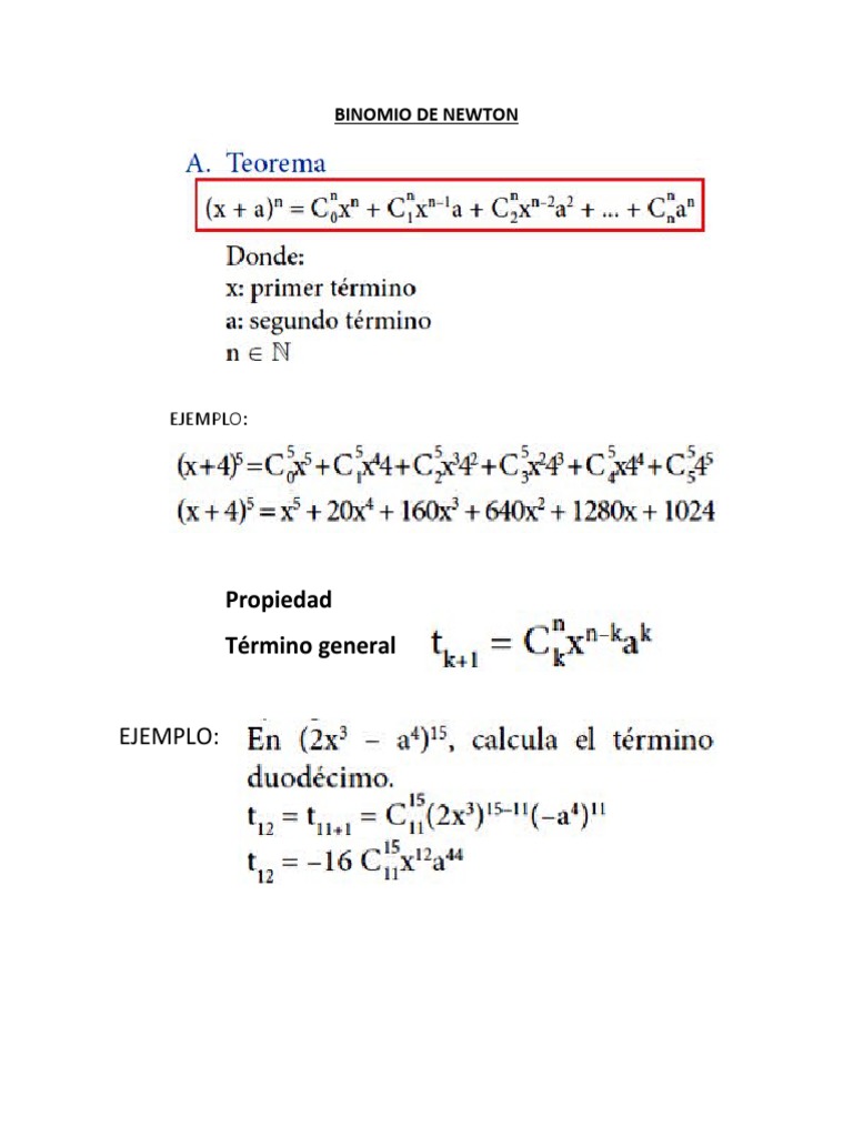 Binomio de Newton | PDF