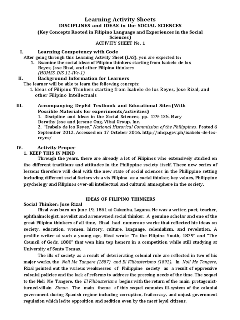 SHS - Diss - Q2 - Las1 Final | PDF