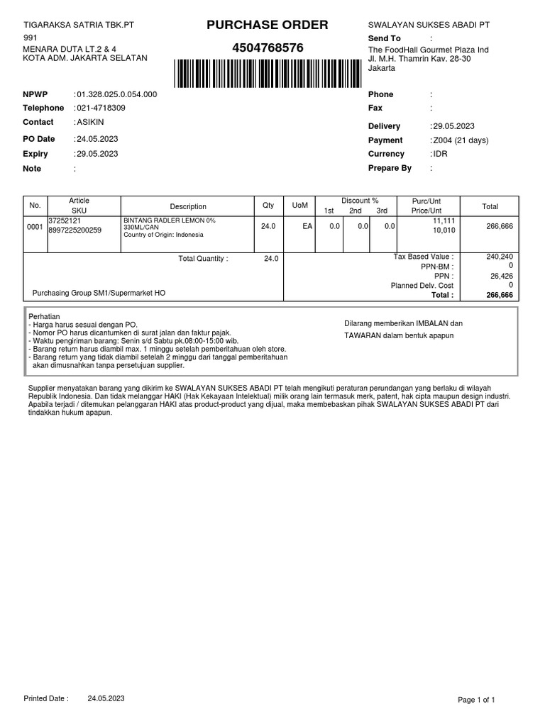 1138 - Sogo Plaza Indonesia 4504768576 - 29.05.2023 | PDF
