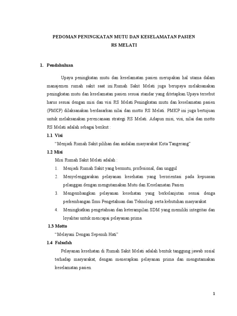 Isi Pedoman PMKP | PDF