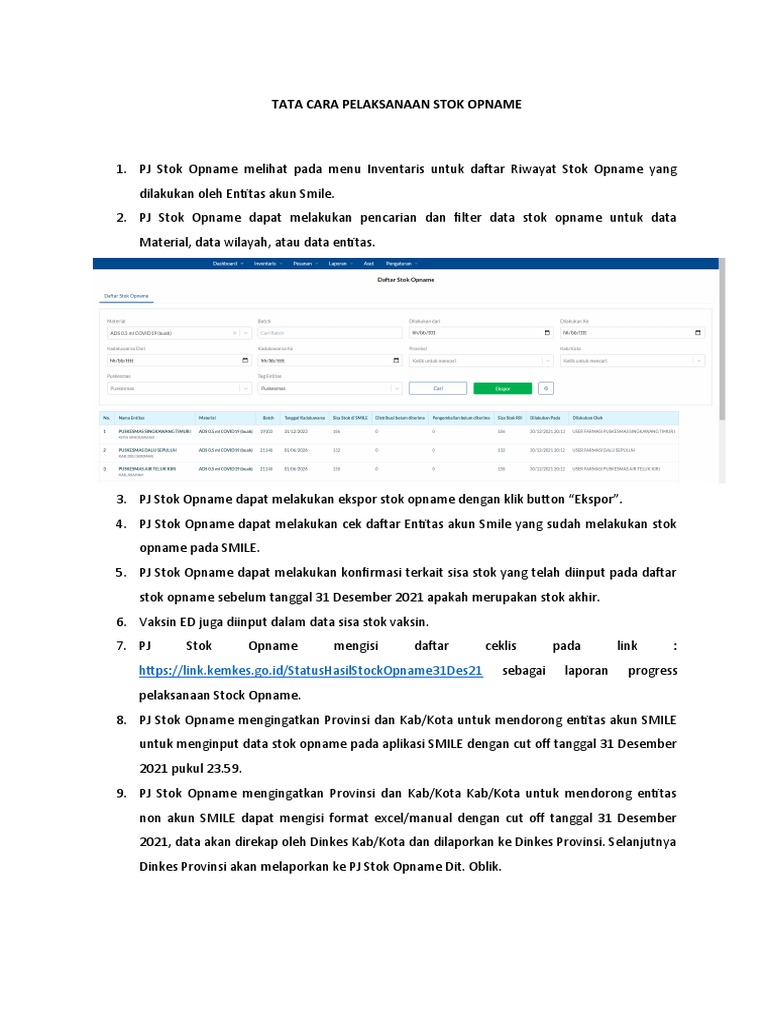 Tata Cara Pelaksanaan Stok Opname | PDF