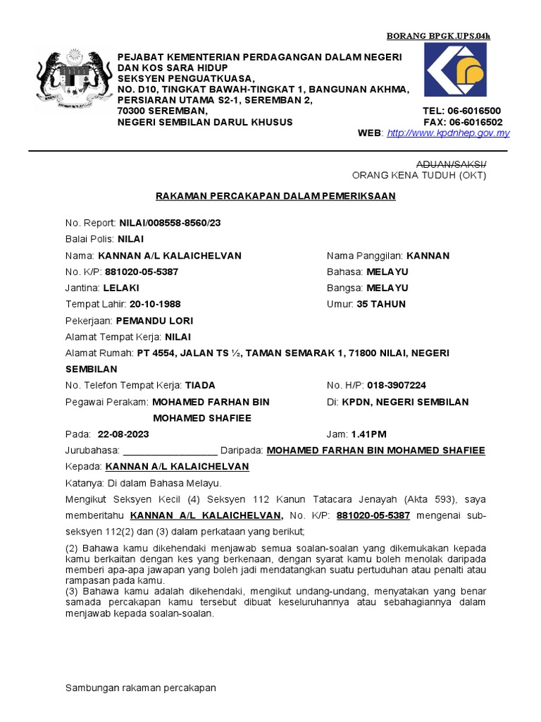 RAKAMAN PERCAKAPAN - B1 | PDF