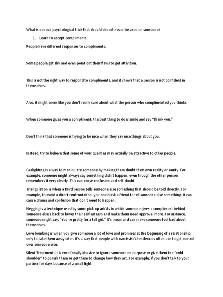 Psychology Tricks | Download Free PDF | Psychological Concepts | Psychology