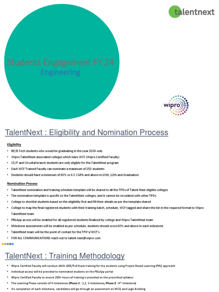 Wipro TalentNext Program 2024 Overview | PDF | Software | Software ...