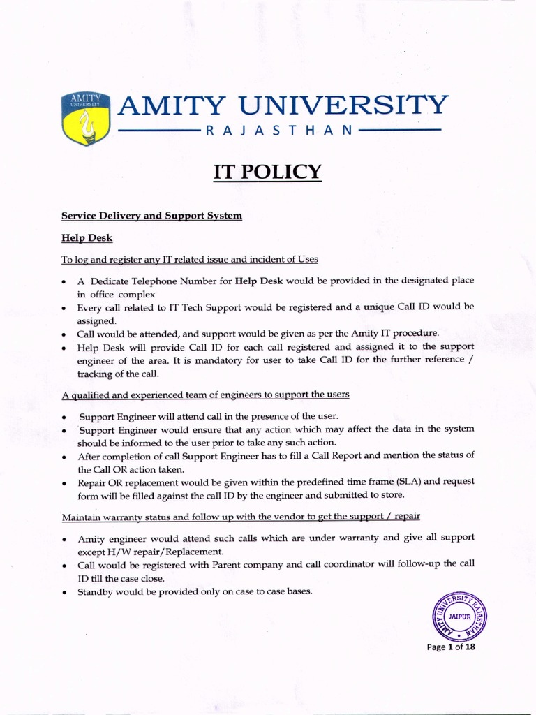 It Policy | PDF | Computer Network | Ip Address