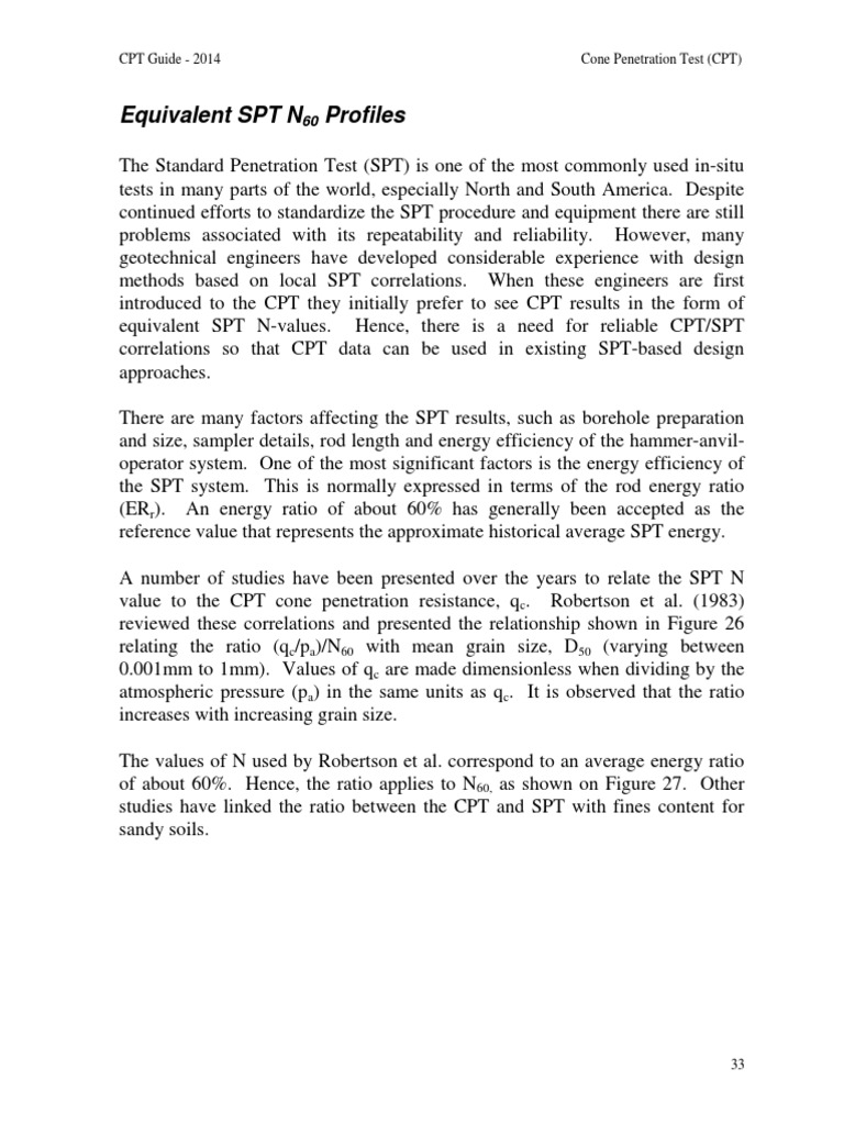 CPT to SPT Correlation Guide | PDF | Earth Sciences