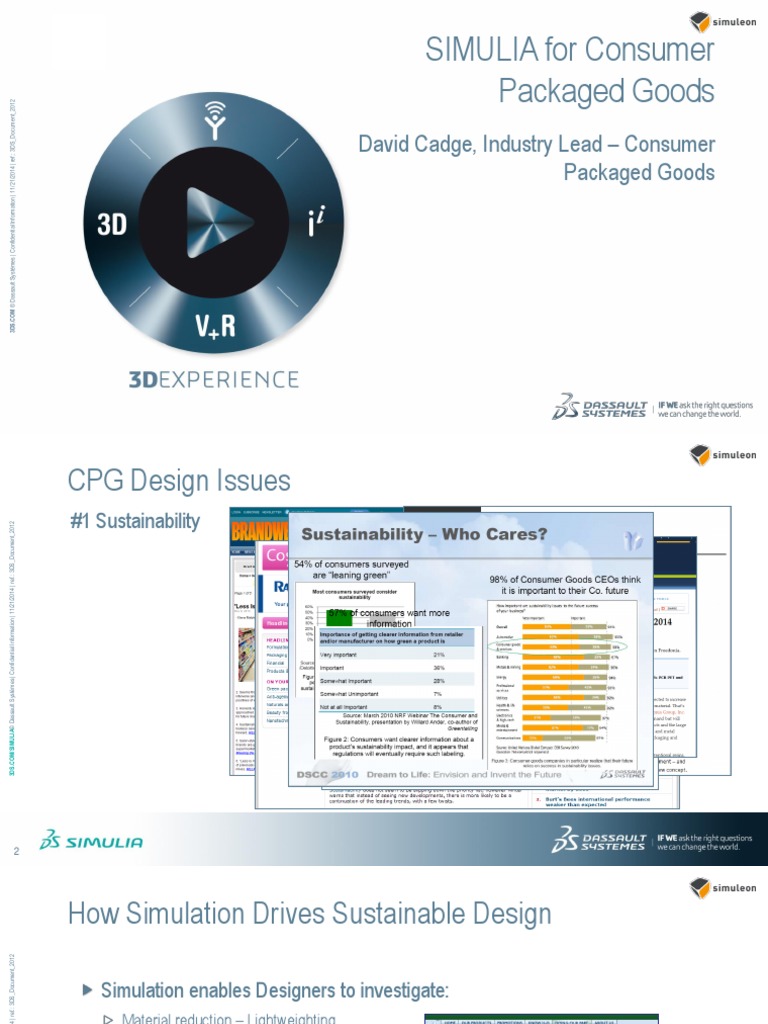 Sustainable CPG Design with SIMULIA | PDF