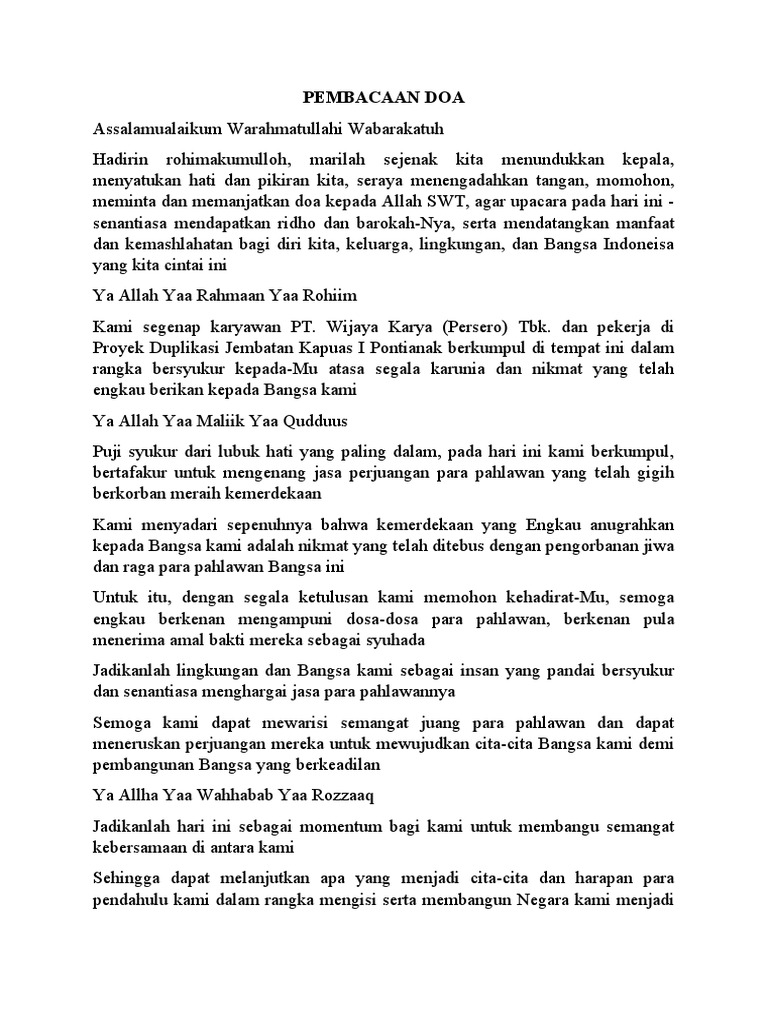 Naskah Pembacaan Doa | PDF