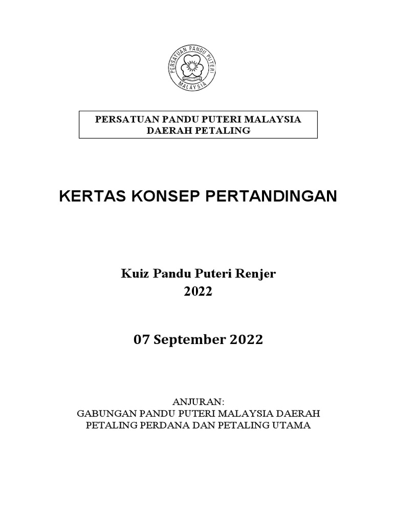 Kertas Konsep Kuiz Pandu Puteri 2022 Pdf