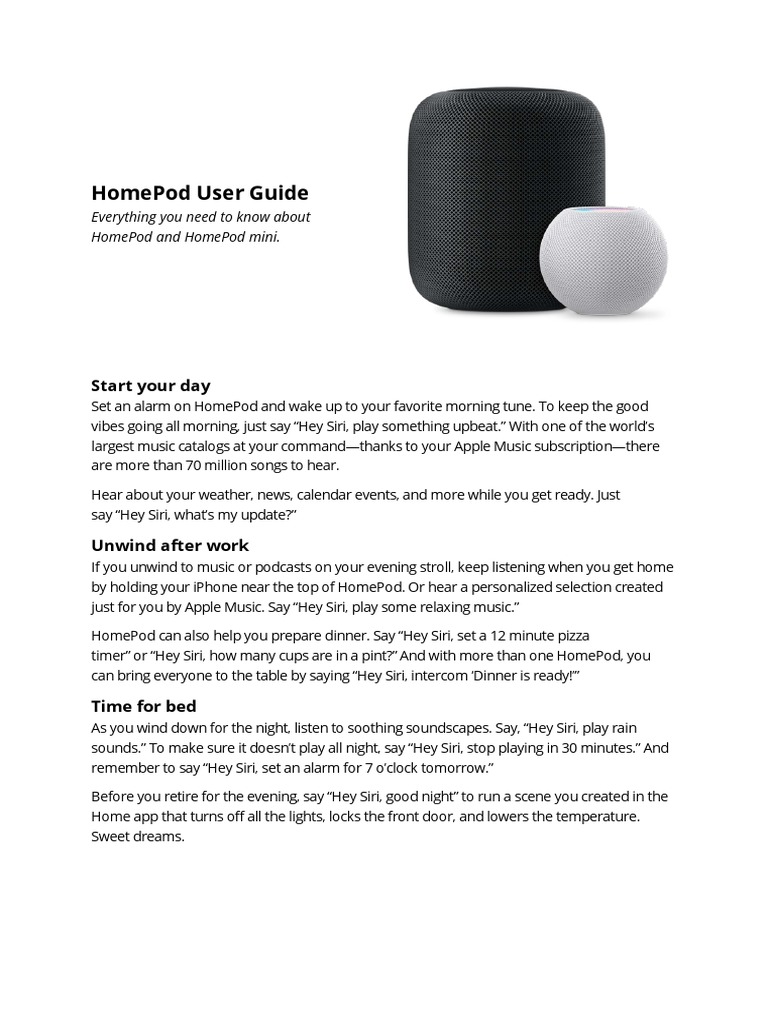 Apple HomePod-User Guide-EN | PDF | Ios | Siri