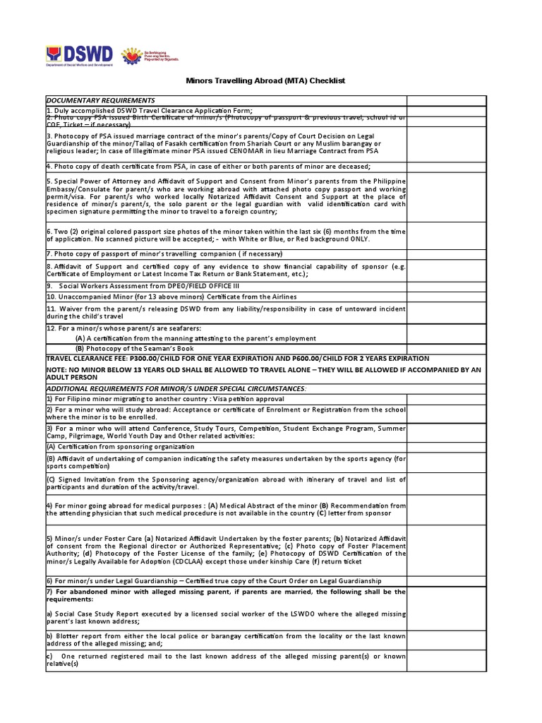Mta Checklist of Requirements | PDF