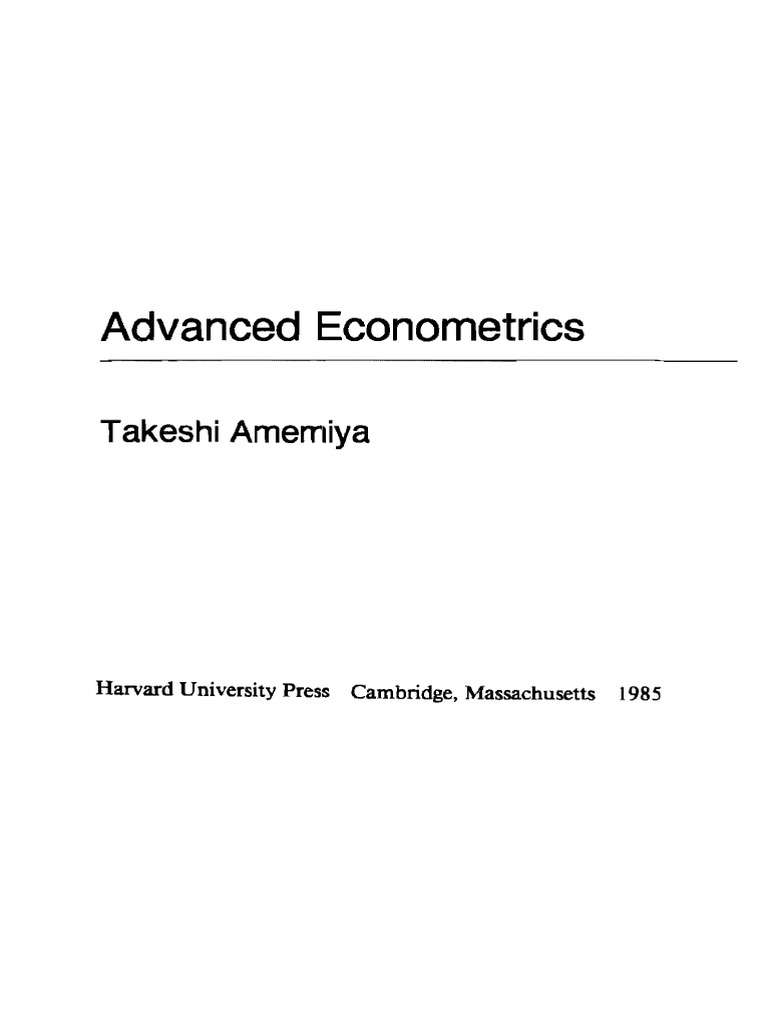 Advanced Econometrics | PDF | Ordinary Least Squares | Econometrics