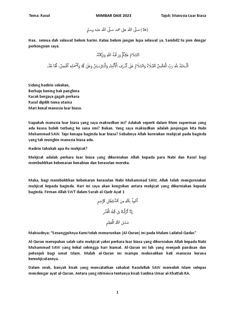 Mimbar Daie Rasul | PDF | Agama & Spiritualitas