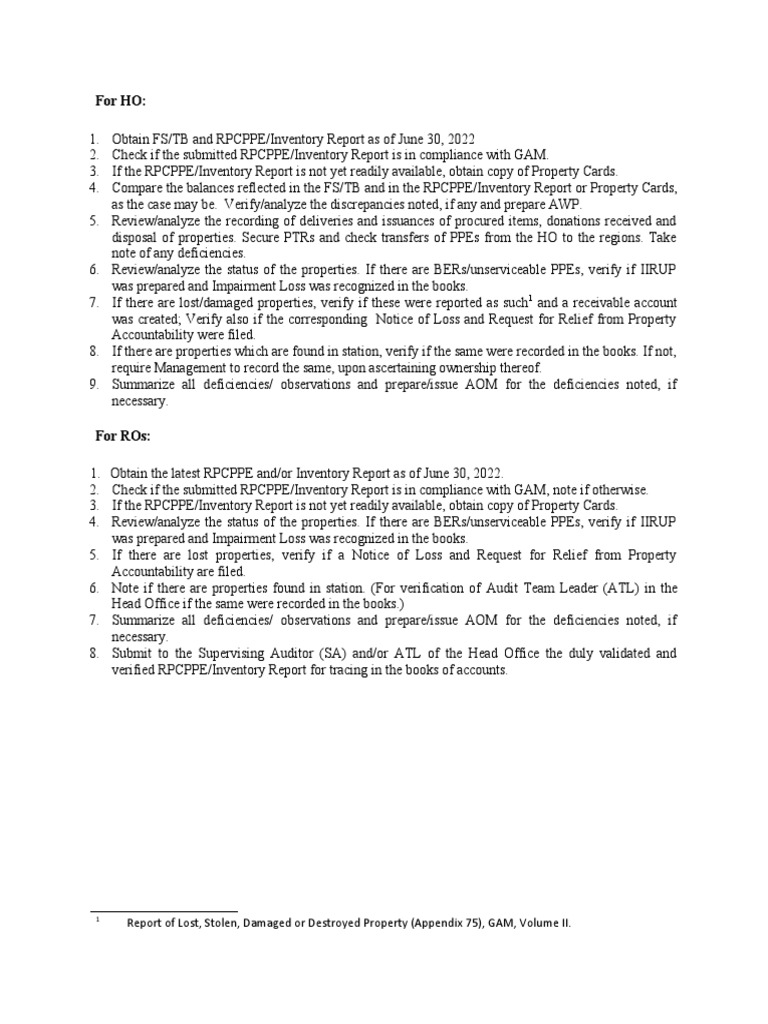 Audit Procedure of Government Property | PDF