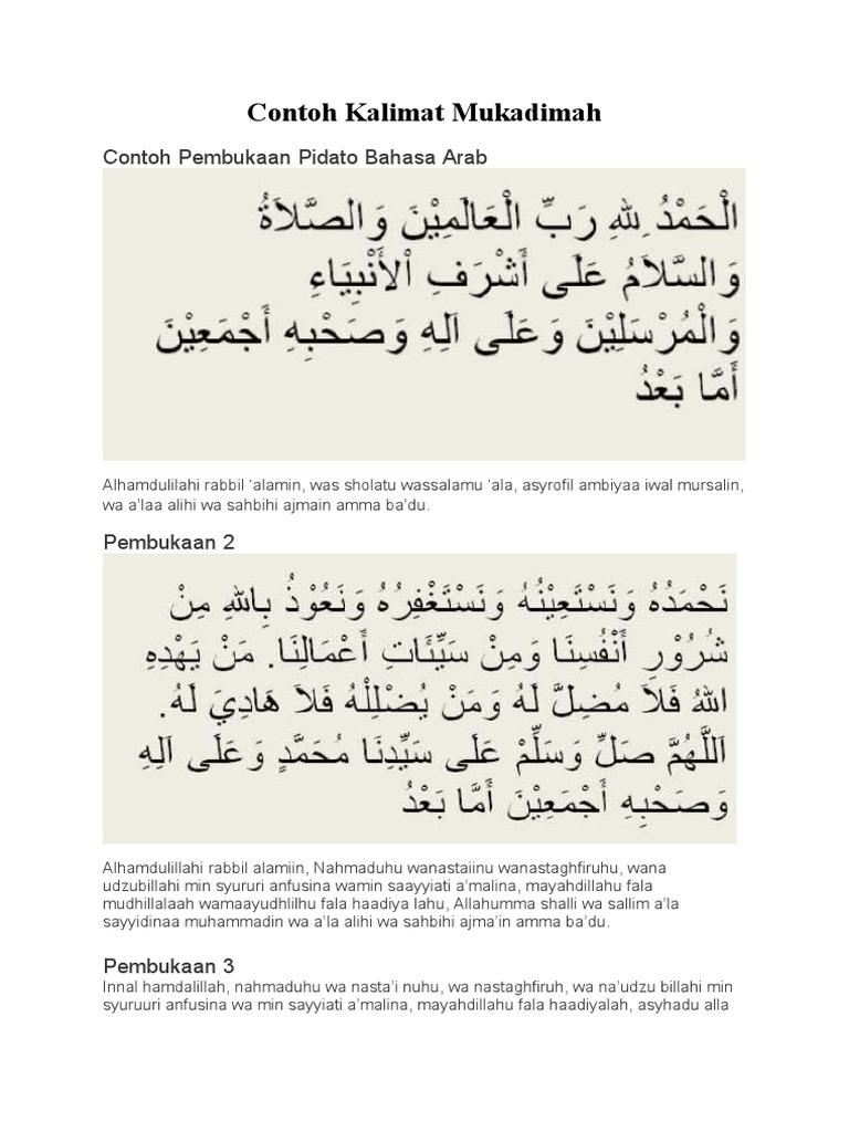 Contoh Kalimat Mukadimah Z | PDF