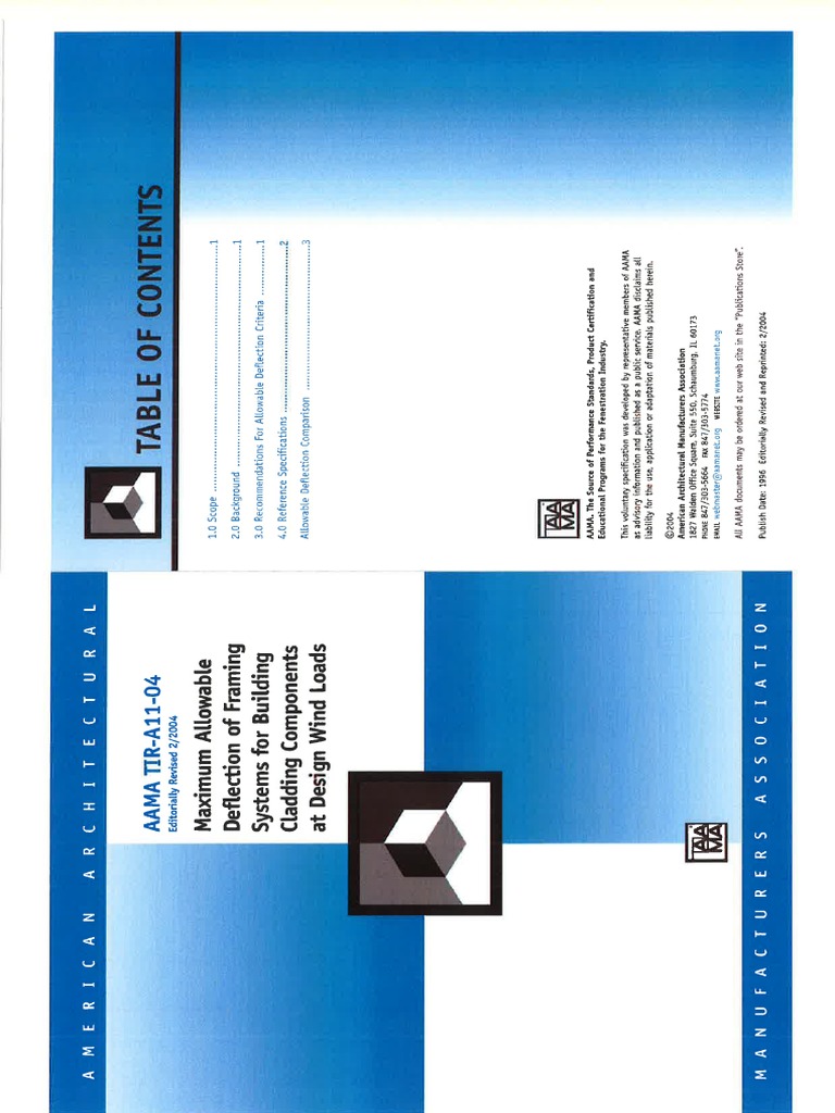 AAMA TIR-A11-04 Max Allowable Deflection of Framing Systems | PDF