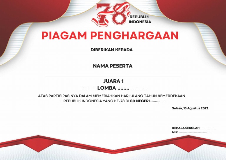 Contoh Sertifikat Lomba | PDF
