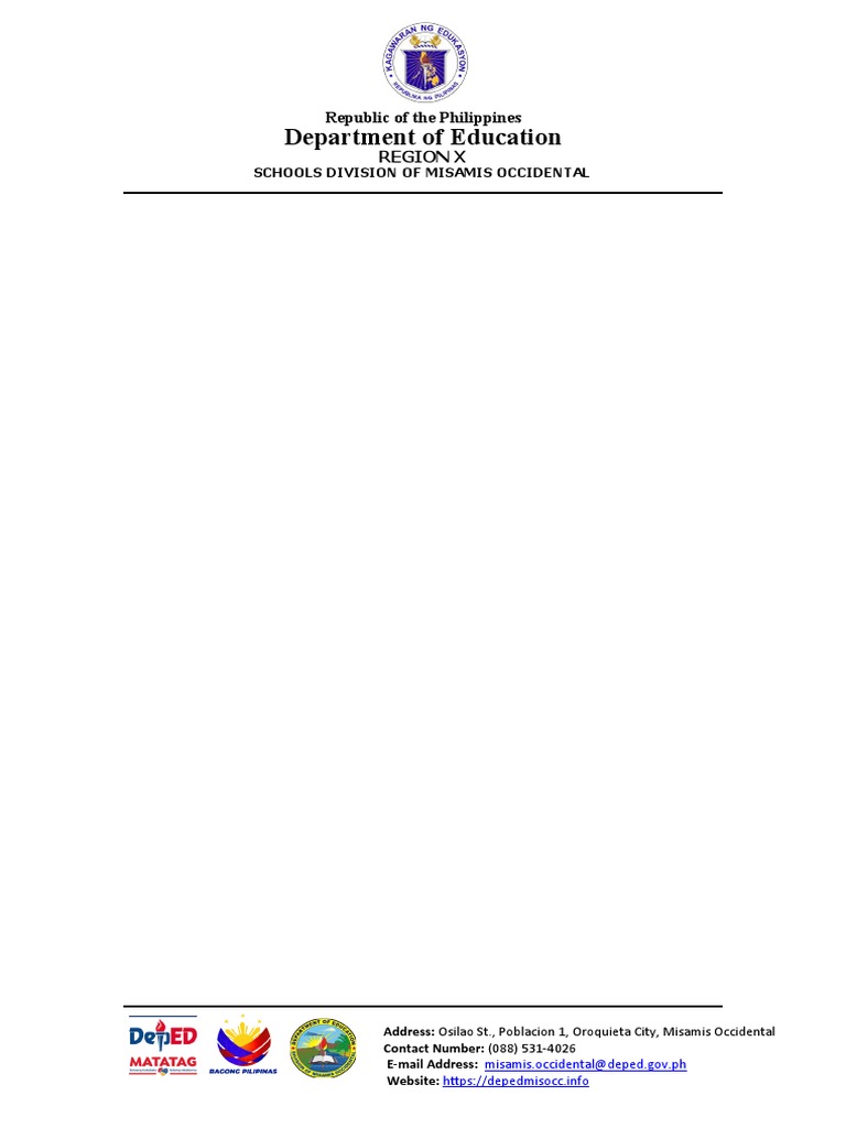 August 2023 Letter Head Form A4 New Matatag | PDF