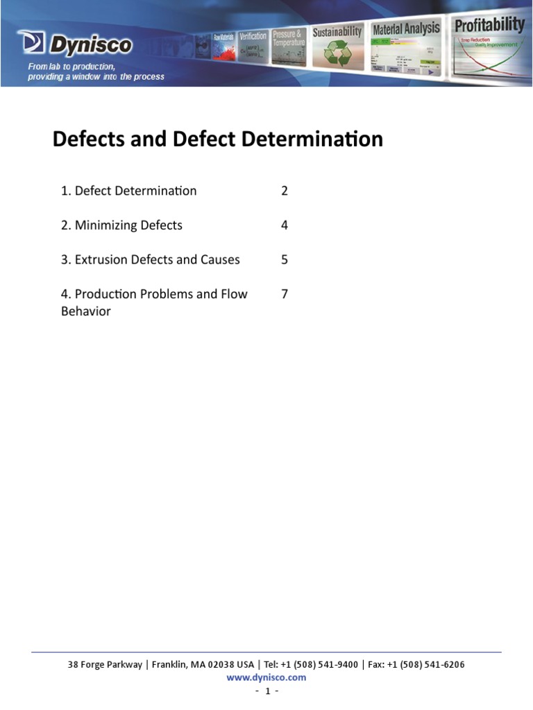 Defects And Defect Detection Pdf Extrusion Rheology