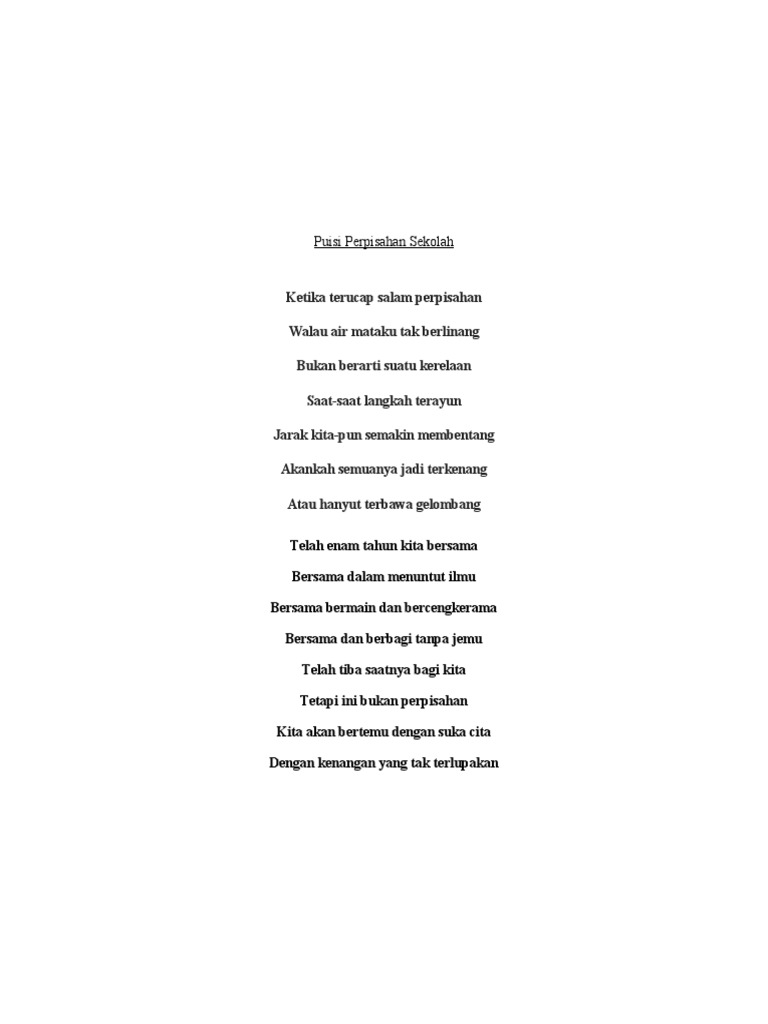Puisi Perpisahan Sekolah Pdf