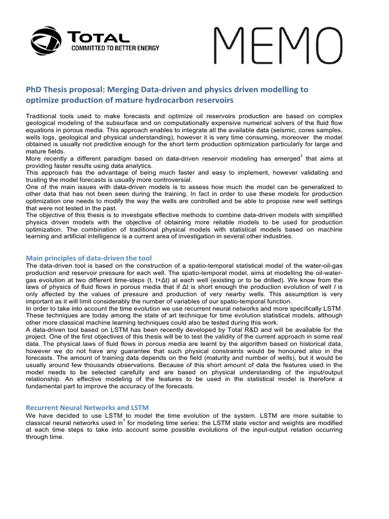 PHD Thesis Proposal: Merging Data-Driven and Physics Driven Modelling ... PHD Thesis Proposal: Merging Data-Driven and Physics Driven Modelling ...