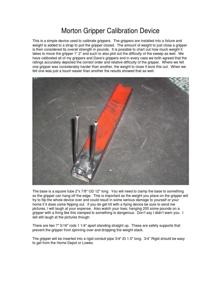 Morton Gripper Calibration Device | PDF