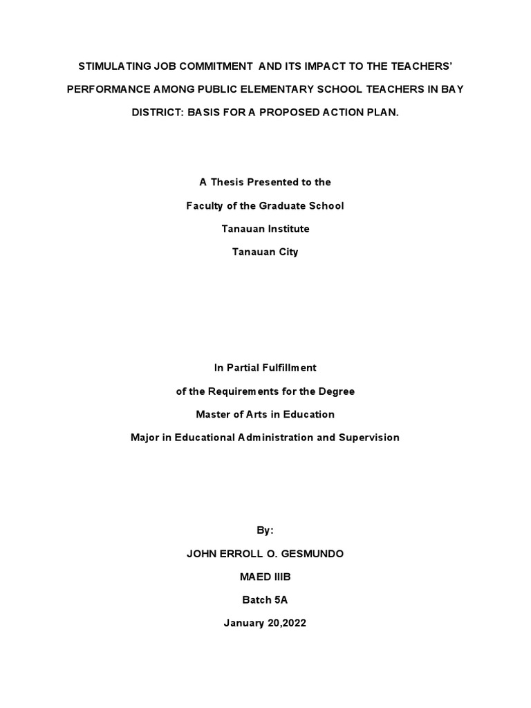 Checked Batch 5a John Erroll O. Gesmundo 3b | PDF | Teachers | Motivation