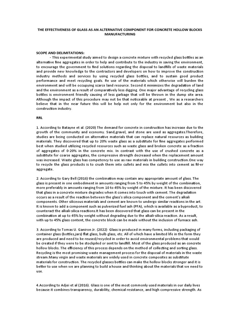 SCOPE DELIMITATIONS AND RRL Engineering | PDF | Home & Garden ...