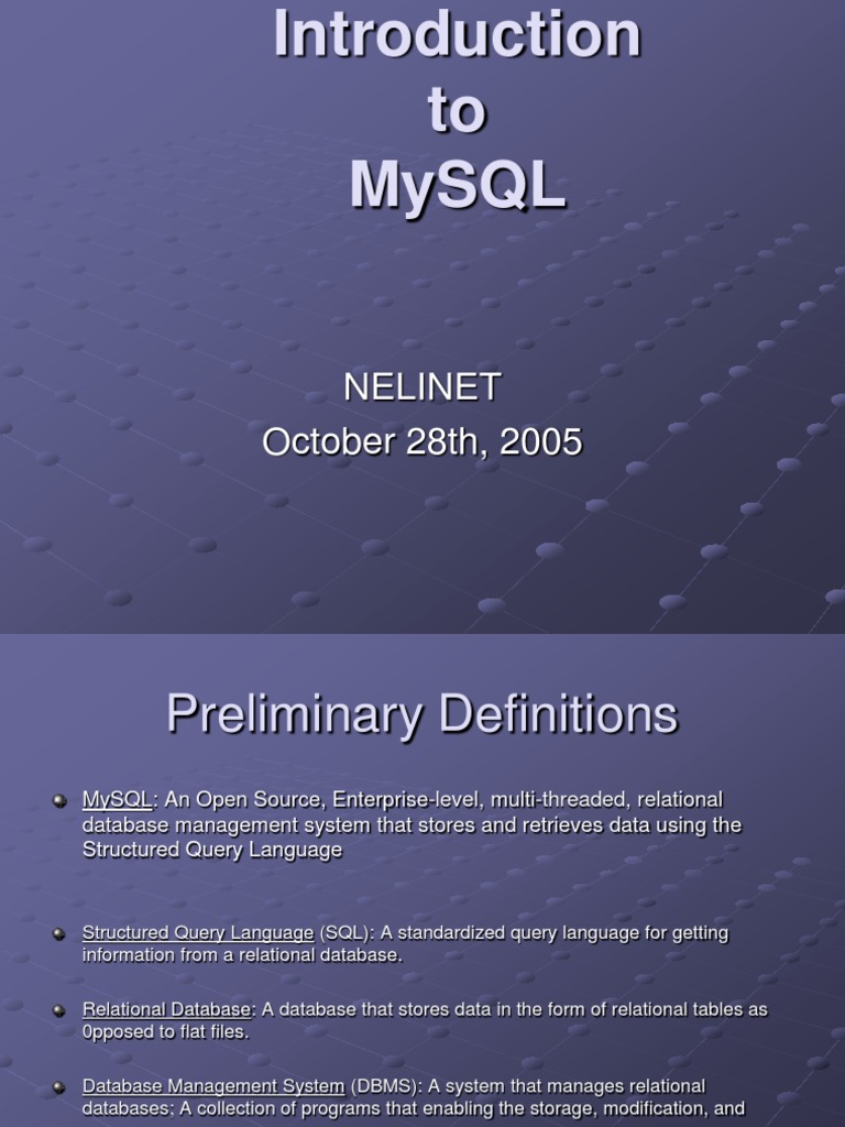 Introduction To MySQL | PDF | Databases | Relational Database