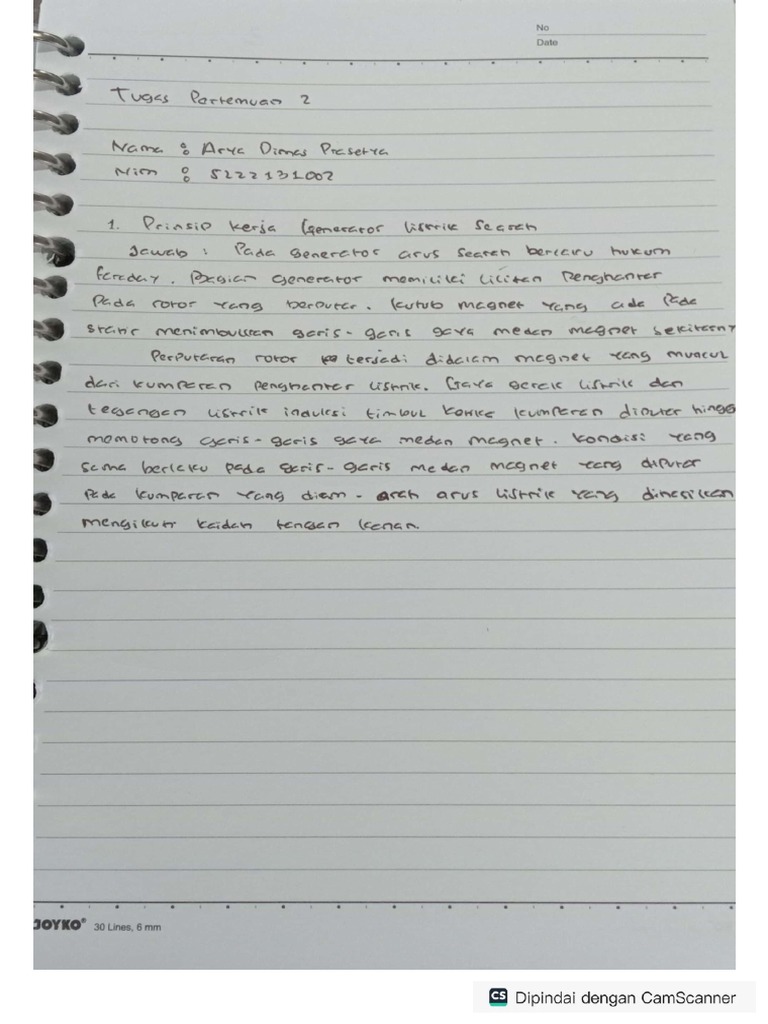 Arya Dimas Prasetya - DC - Prinsip Generator | PDF