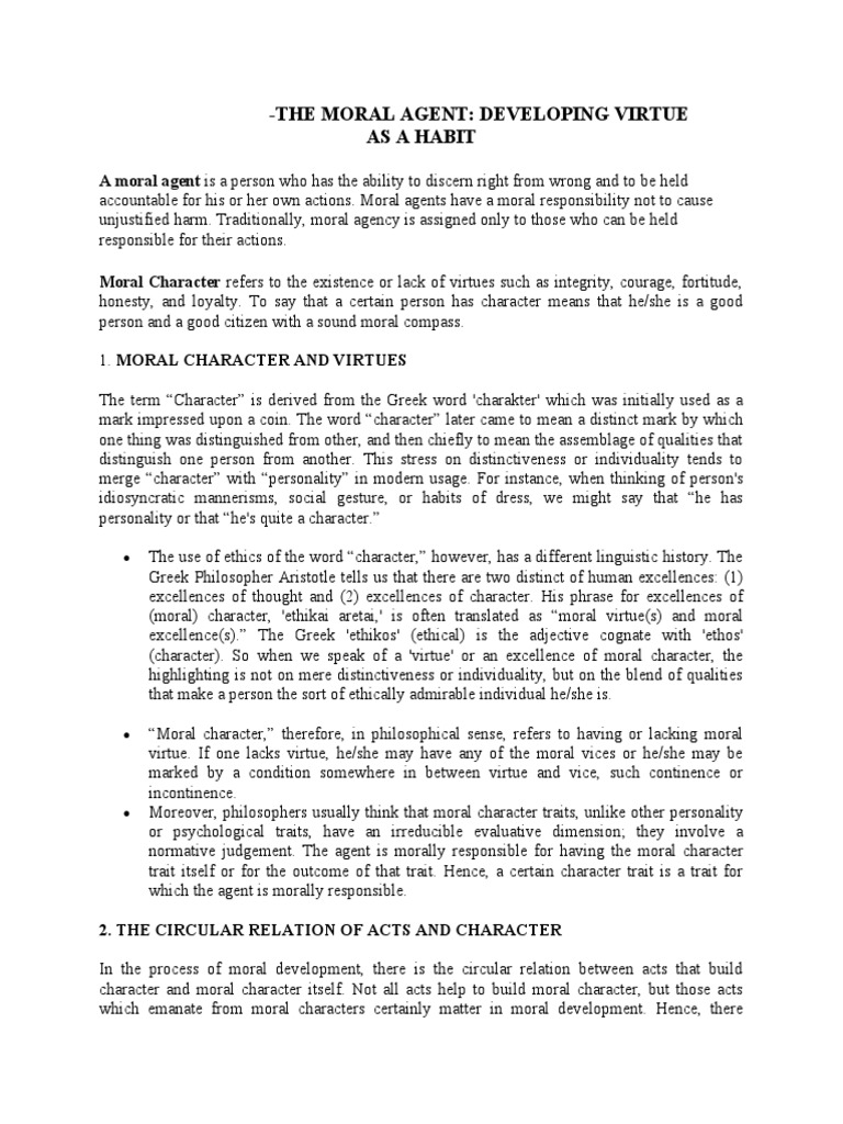 The Moral Agent | Download Free PDF | Virtue | Morality