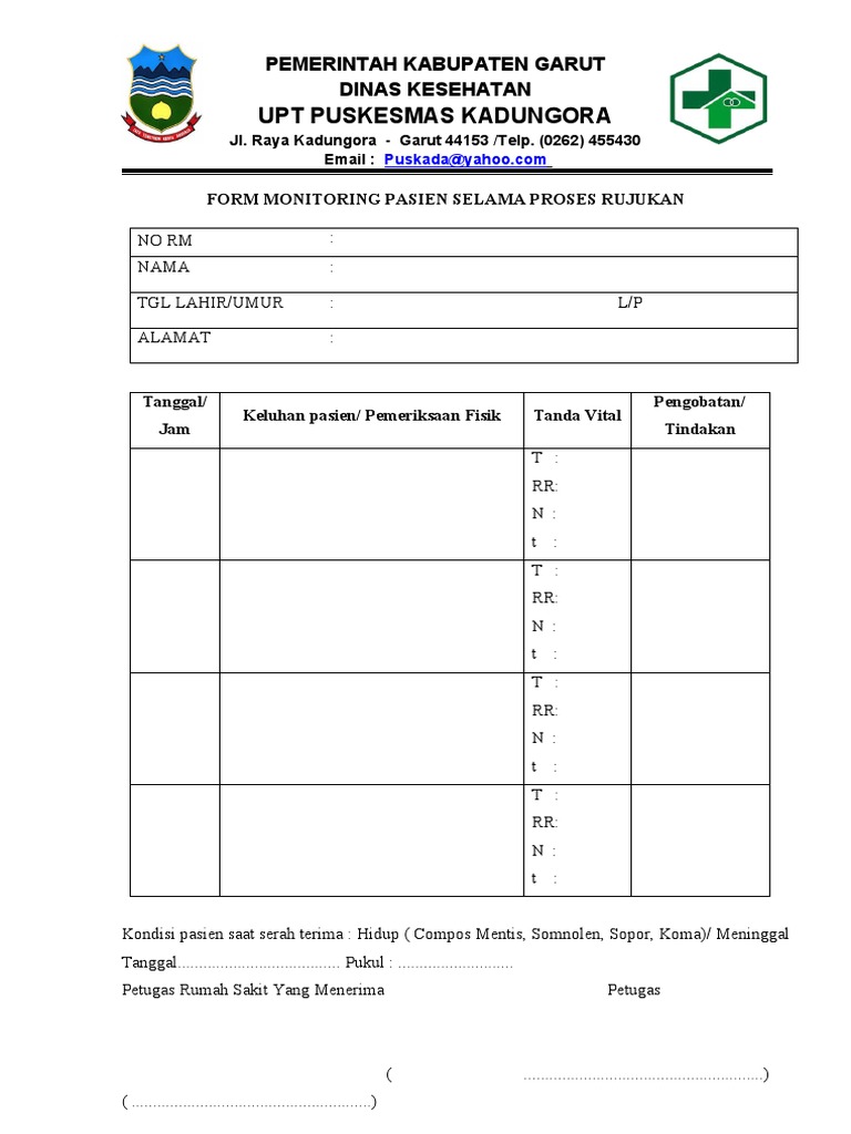 Form Monitoring Pasien Selama Proses Rujukan Pdf