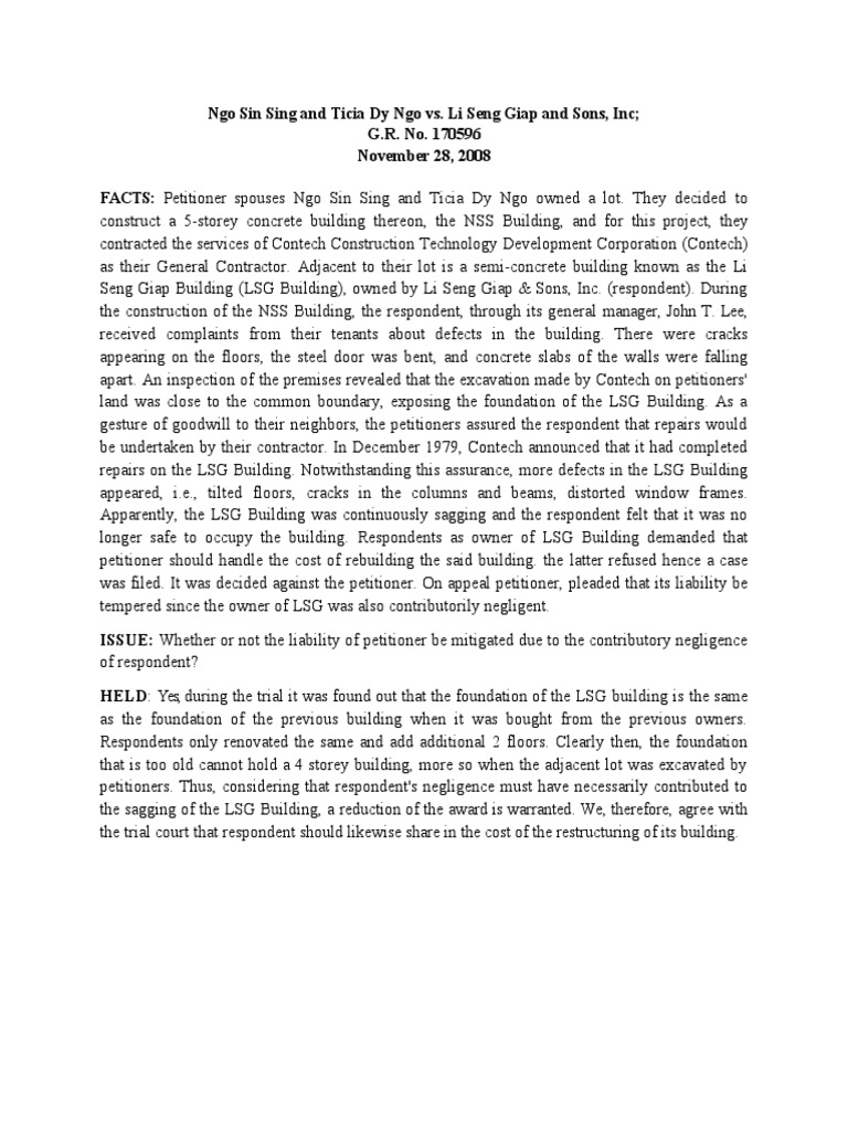 Ngo Sin Sing and Ticia Dy Ngo vs. Li Seng Giap and Sons, Inc | PDF