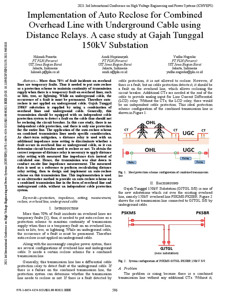 Implementation of Auto Reclose For Combined Overhead Line With ...