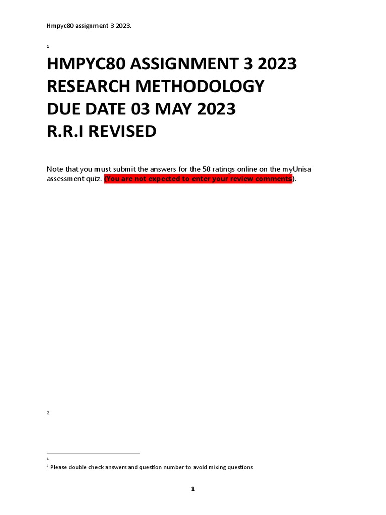 Hmpyc80 Assignment 3 2023 | PDF | Citation | Theory