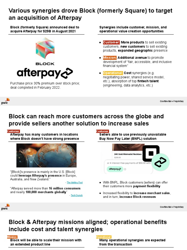 Block's Strategic Afterpay Acquisition | PDF | Business