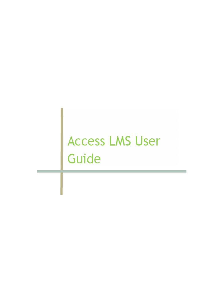 Access LMS User Guide | PDF | Password | Online And Offline
