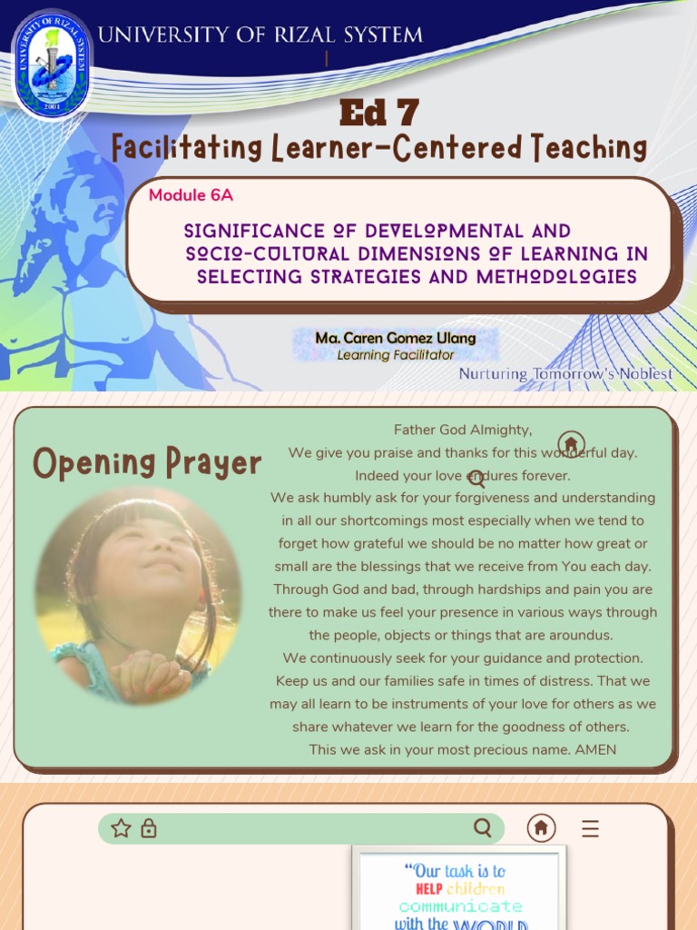 Ed7 Module 6A Significance of Devtl and SC Dimensions of Learning | PDF ...