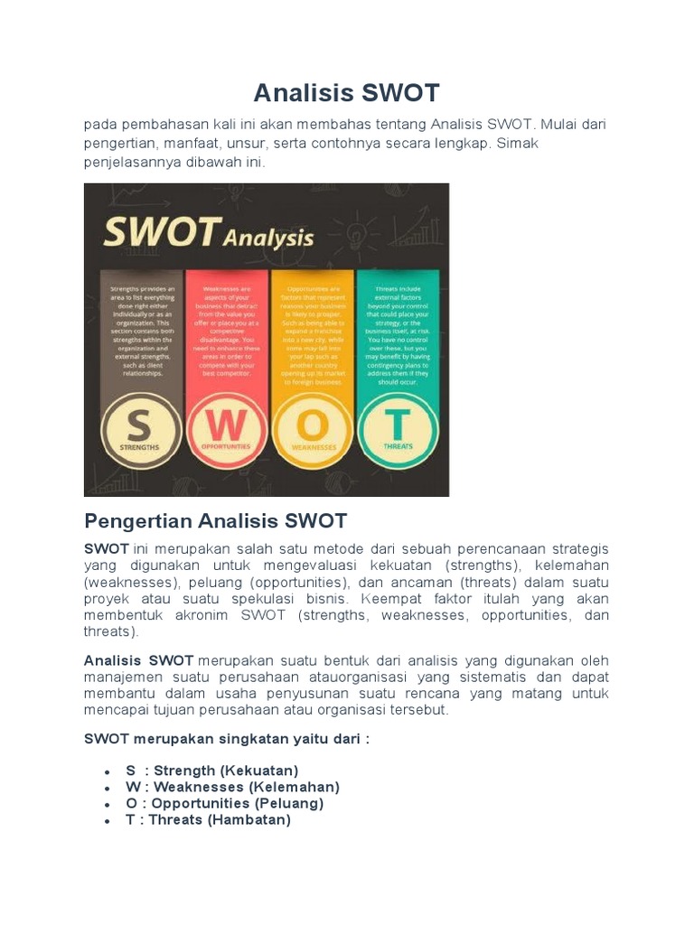 Analisis SWOT | PDF