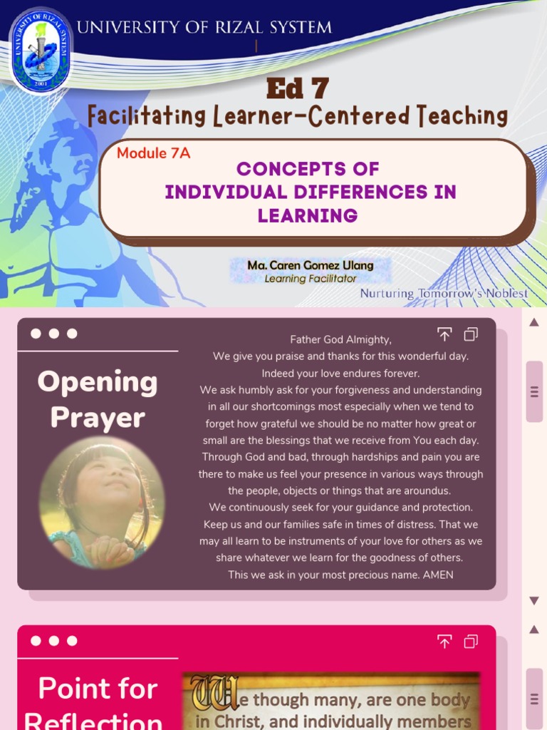 Ed7 Module 7A Concepts of Individual Differences in Learning | PDF ...