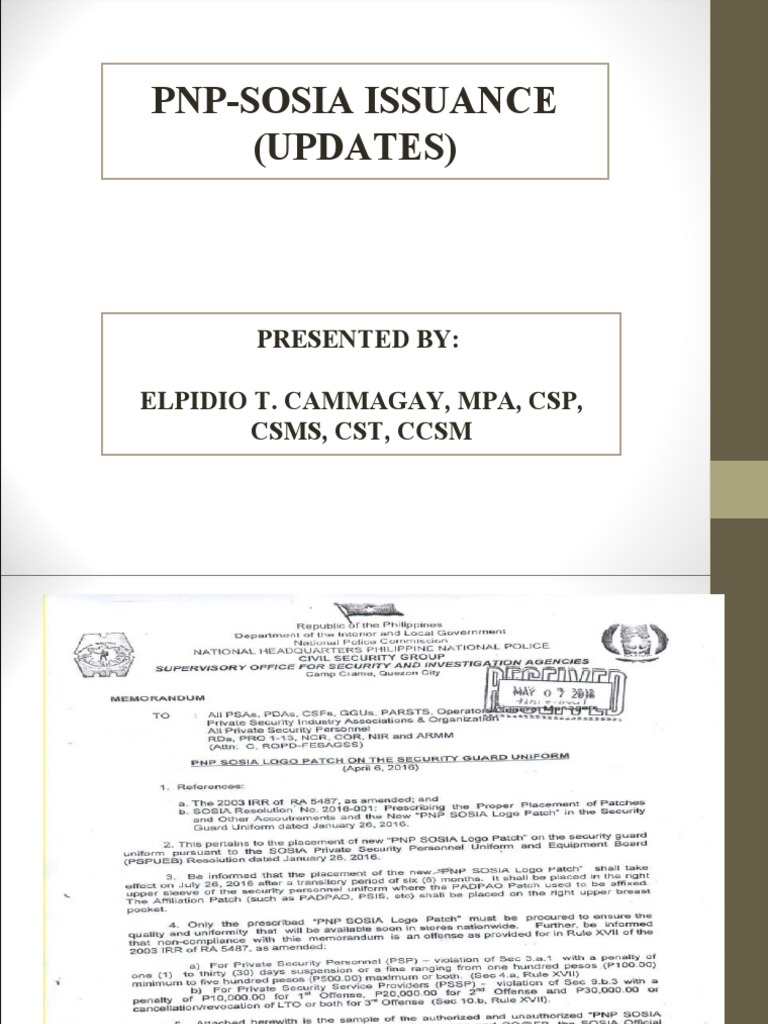 Sosia Issuances (Updates) 1 | PDF