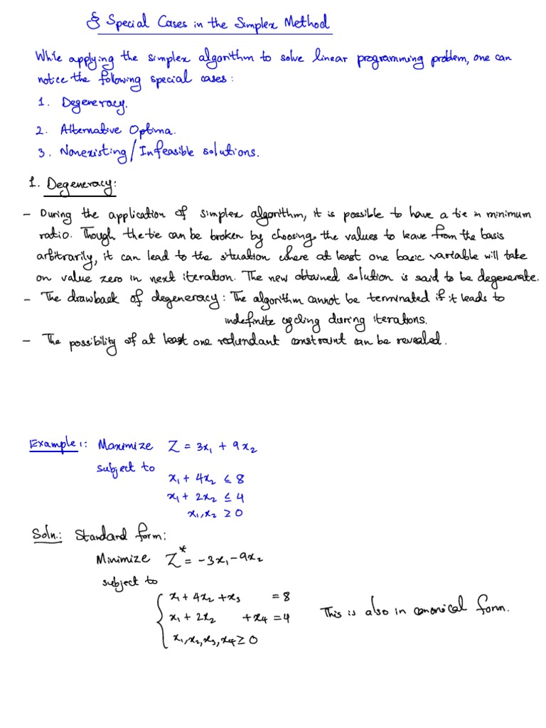 Lp Special Cases Download Free Pdf Mathematical Optimization