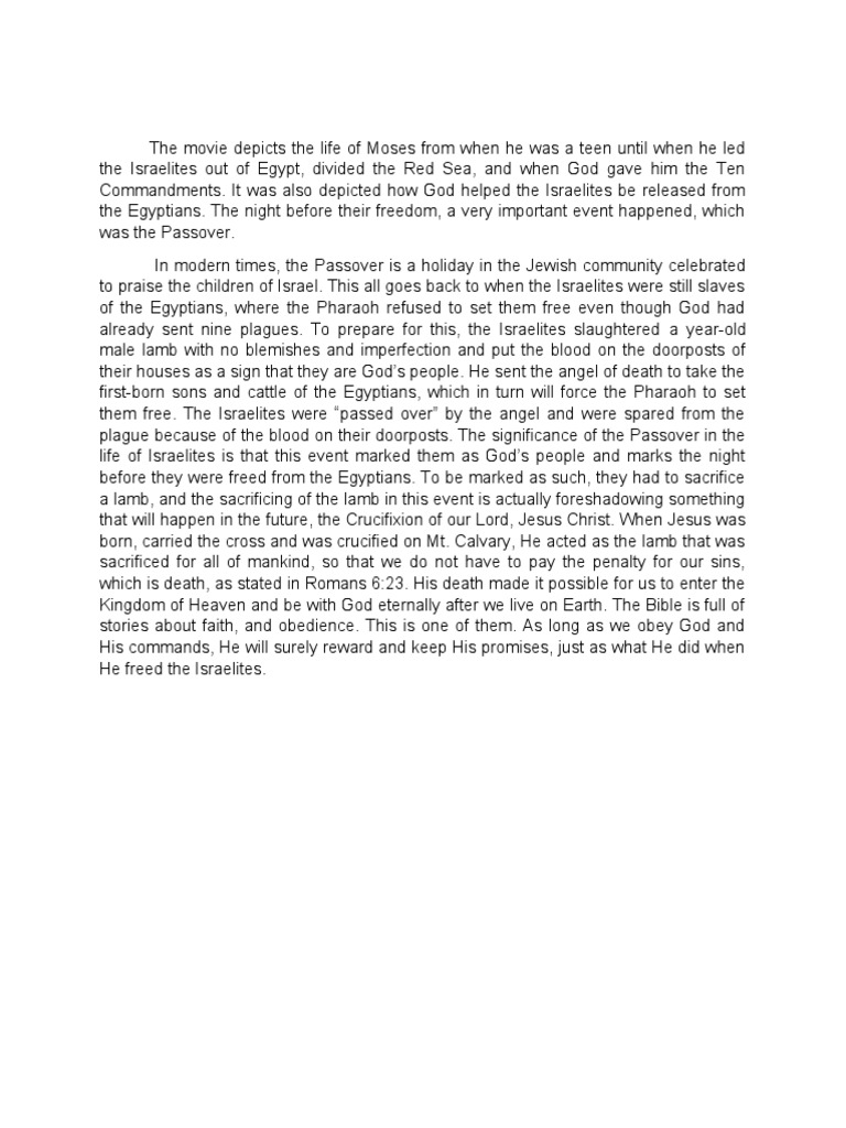 Moses, Passover, and Redemption Explained | PDF